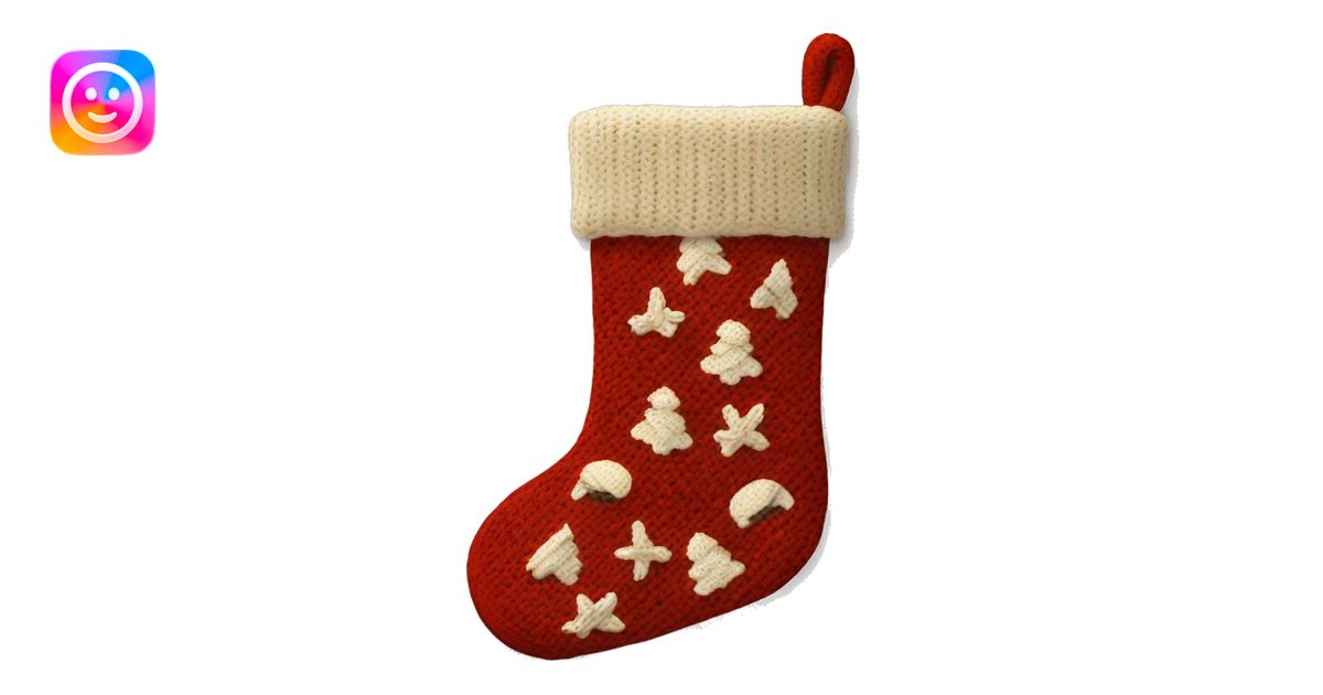 Knitted creams colored Christmas stockings emoji | AI Emoji Generator