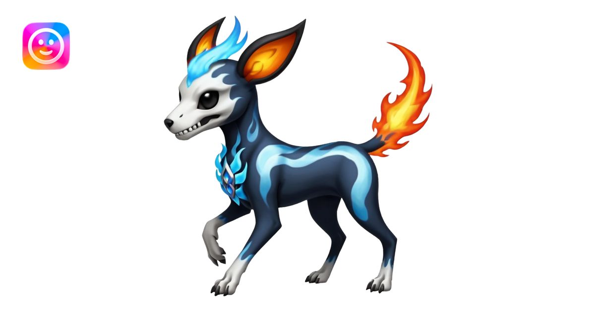 Skull-faced skeletal elegant pretty handsome Fiery black and white blue ...