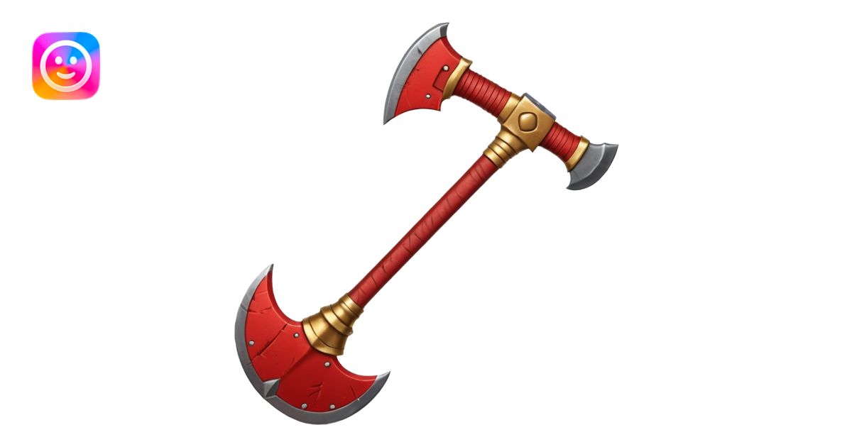 Ares battle axe object icon, ancient Greek war god axe, double-bladed ...