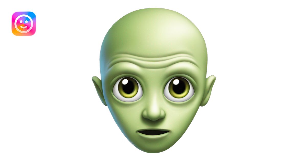 a head of an alien, with spiral eyes emoji | AI Emoji Generator