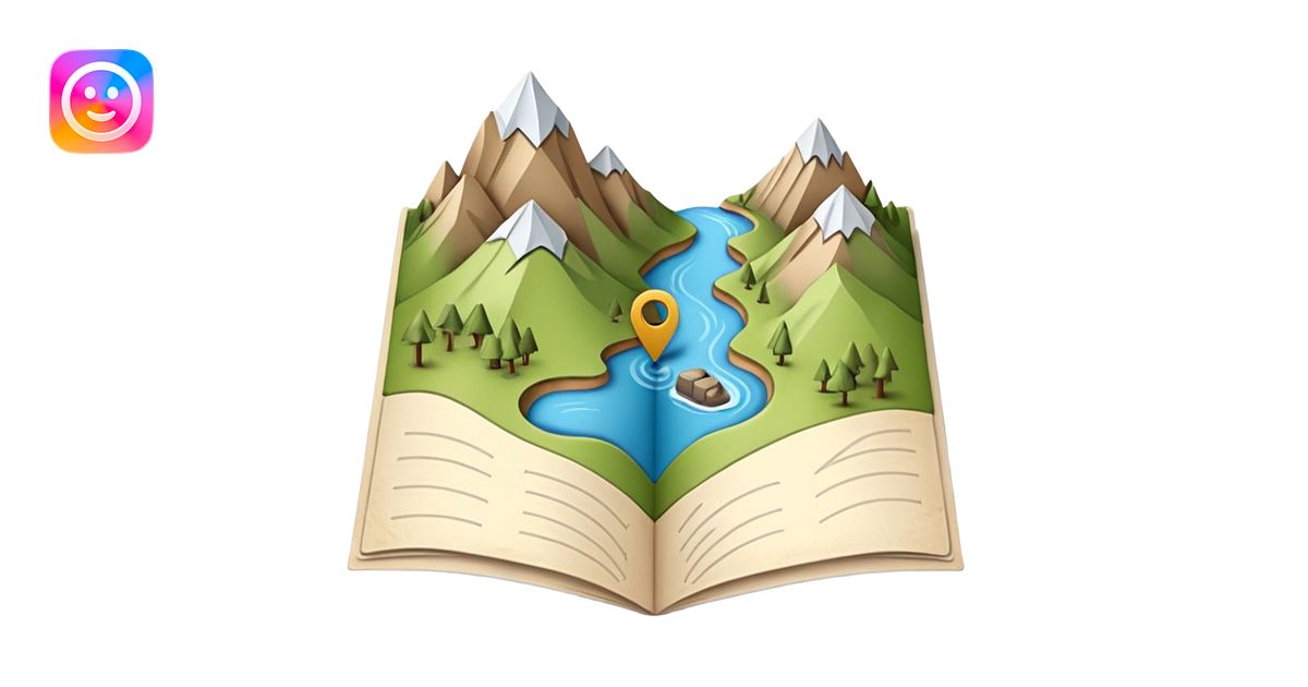 Map for hiking emoji | AI Emoji Generator