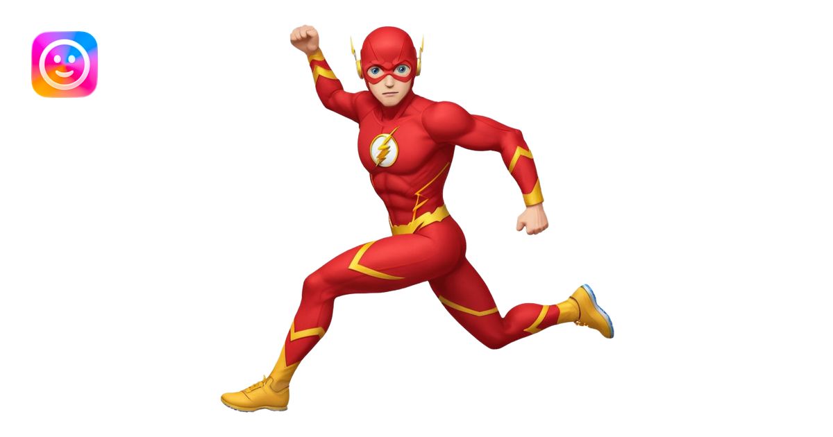 The Flash with blue eyes emoji | AI Emoji Generator