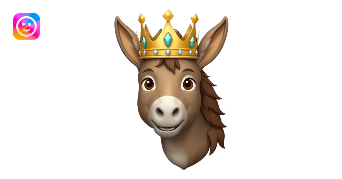 donkey with crown emoji | AI Emoji Generator