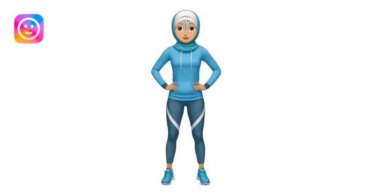 High resolution full body of a girl wearing a hijab and is a fitness ...