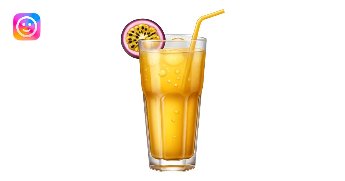 passionfruit & mango soft drink in glass emoji | AI Emoji Generator