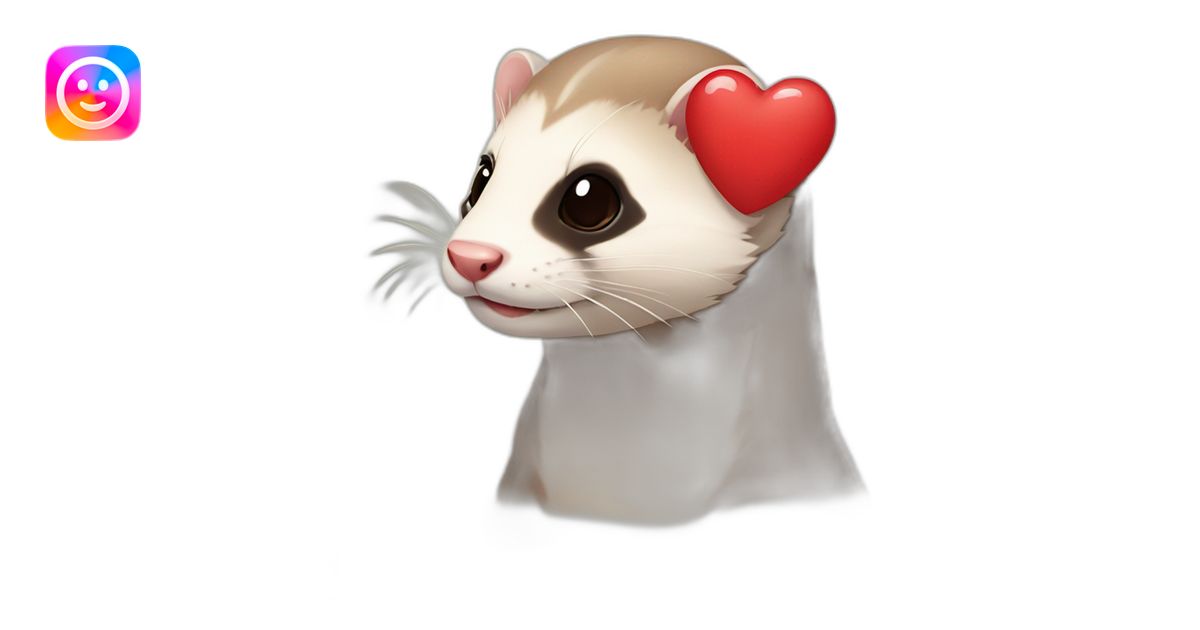 ferret with a heart emoji | AI Emoji Generator
