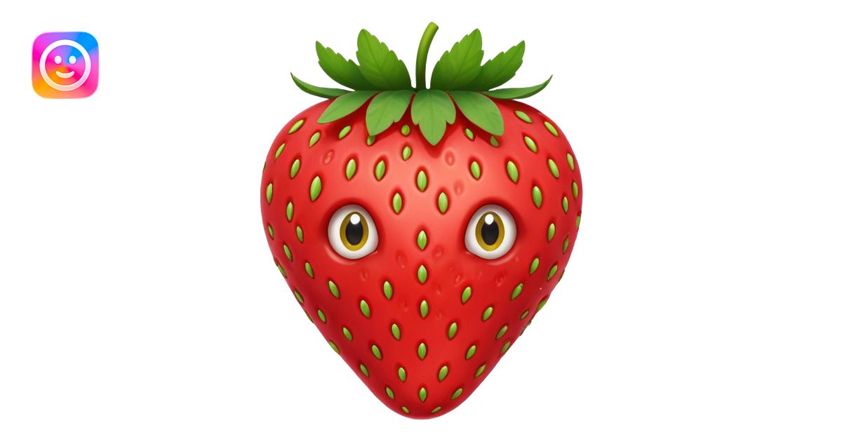 Strawbary elephant red real eye emoji | AI Emoji Generator