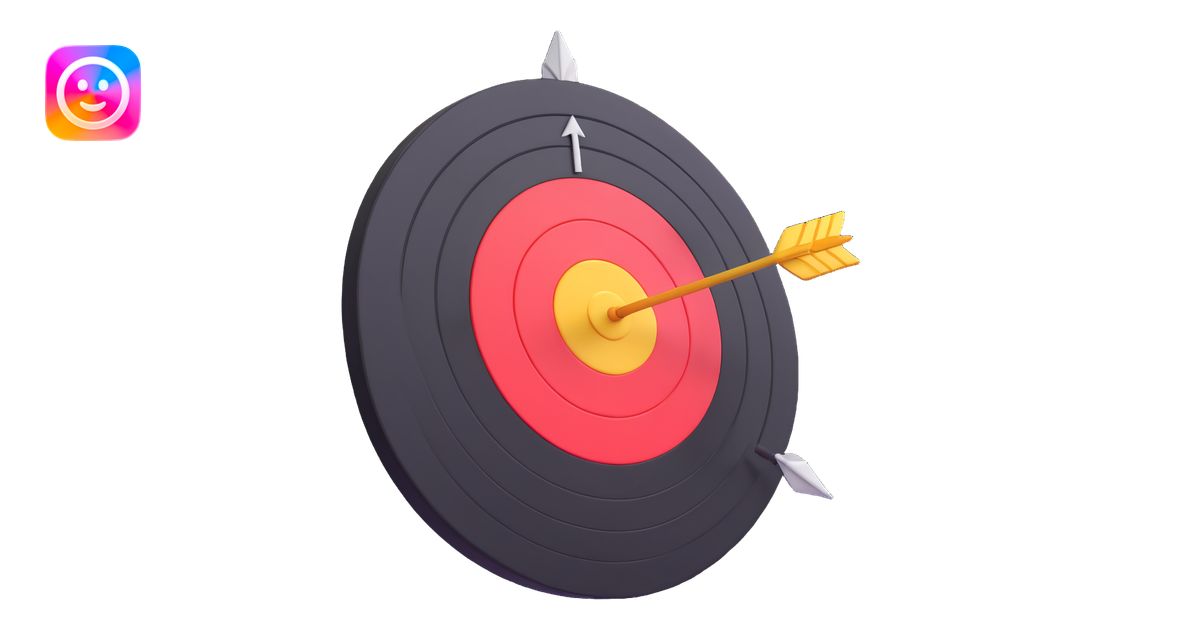 target with arrow in the center, 3D emoji style emoji | AI Emoji Generator