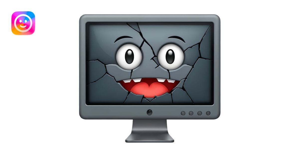 Broken computer monitor with no face emoji | AI Emoji Generator