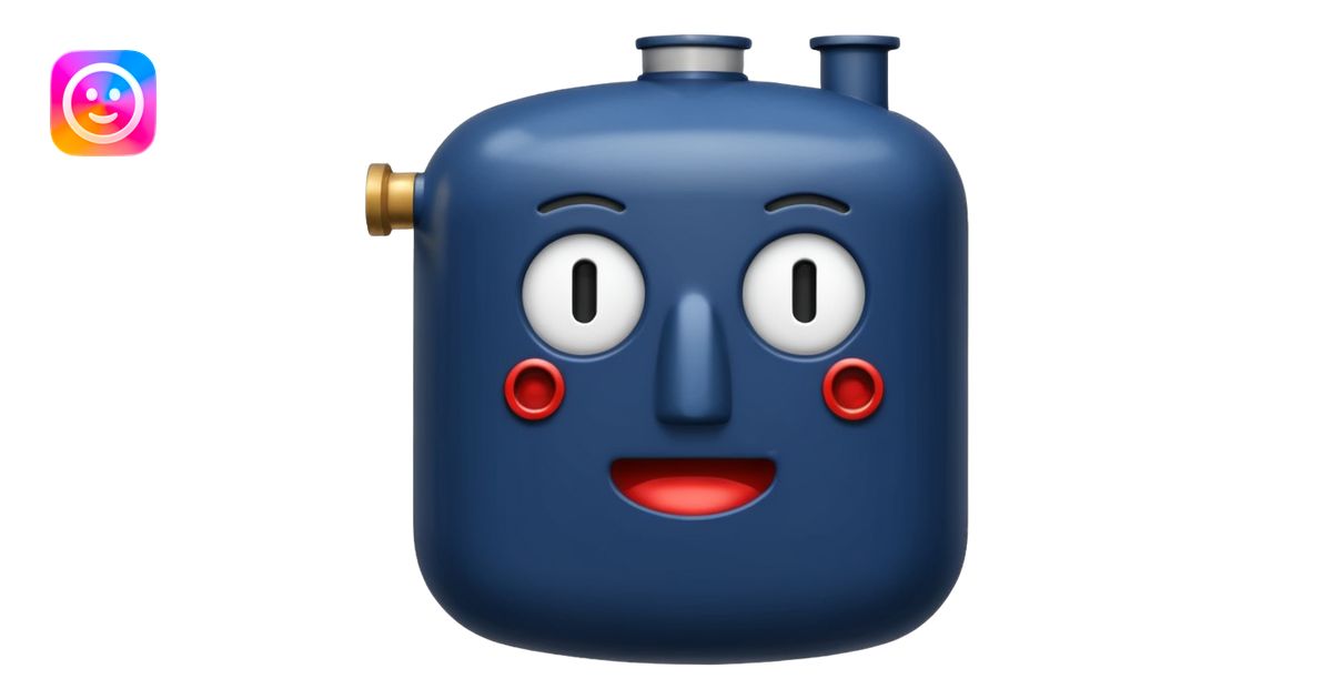 navy blue boiler emoji modern no face detailed emoji | AI Emoji Generator