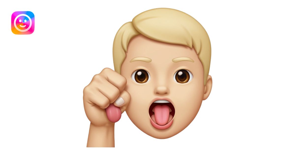 Tongue out face with one fist in front of face emoji | AI Emoji Generator