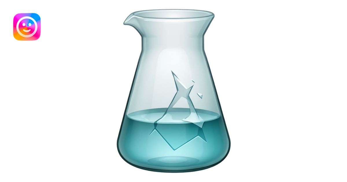 Cracked Beaker emoji | AI Emoji Generator