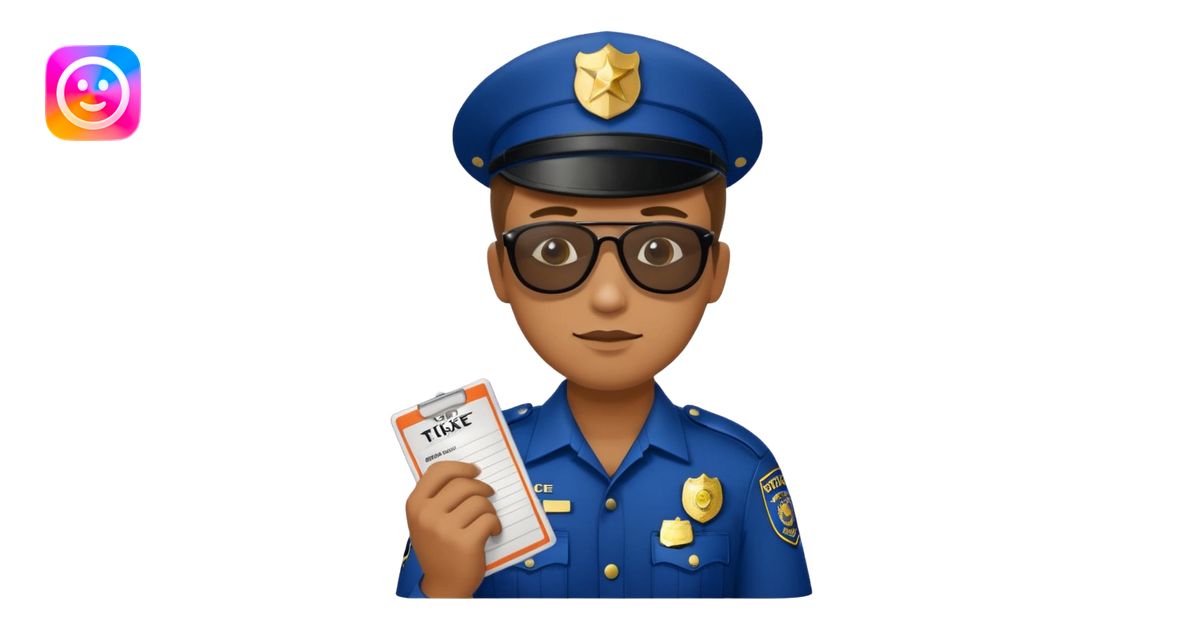 Police writing ticket with sunglasses on emoji | AI Emoji Generator