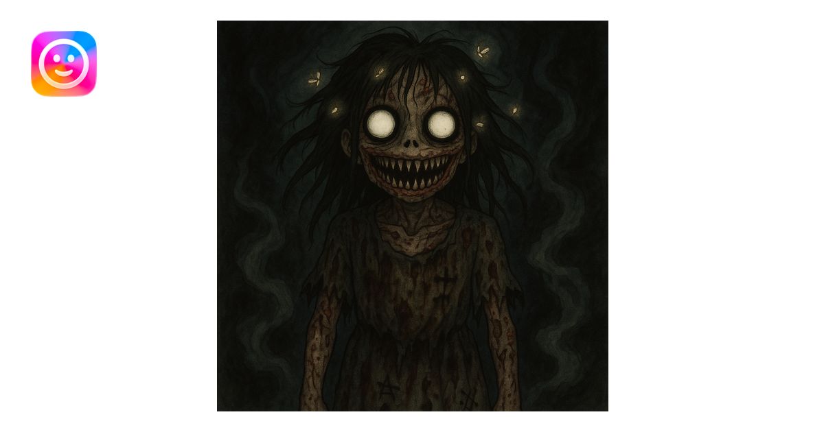 Make the creepy girl much scarier with more disturbing features and ...