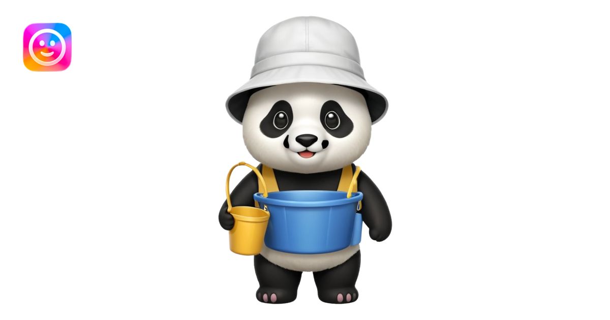 panda with bucket hat, full body emoji | AI Emoji Generator
