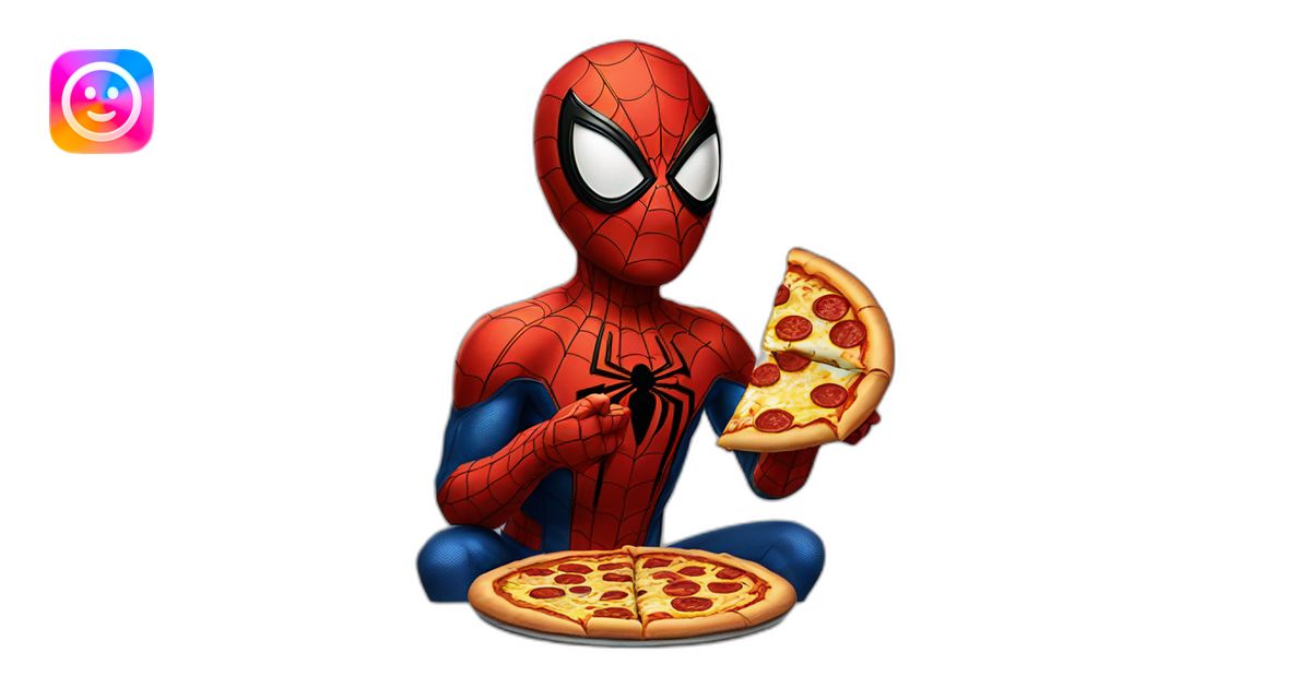Spider-Man eating pizza emoji | AI Emoji Generator