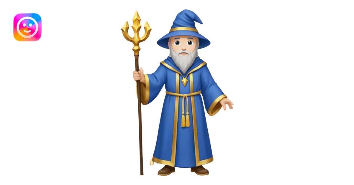 Wizard on the igloo emoji | AI Emoji Generator