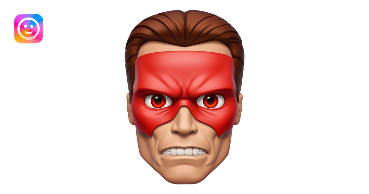 Red eyed half face Terminator Arnold Schwarzenegger emoji | AI Emoji ...