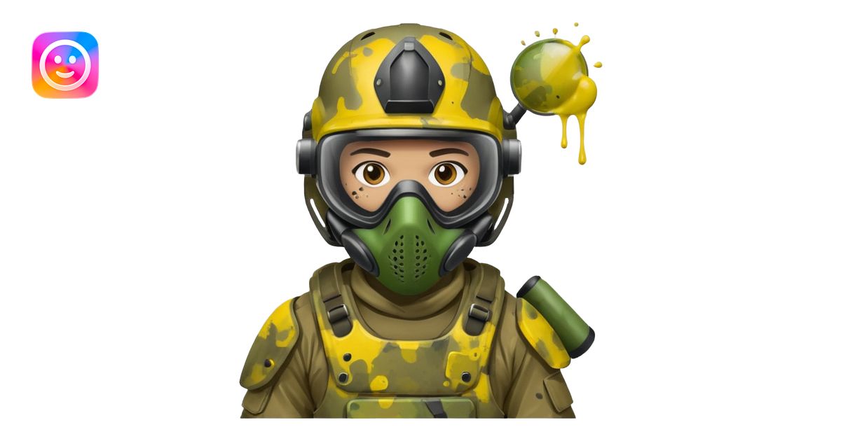 paintball player dirty with colors emoji | AI Emoji Generator