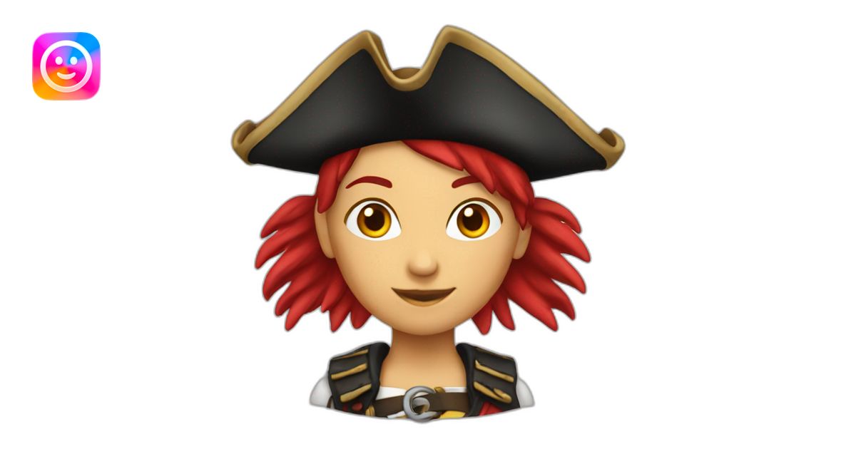 female-pirate-red-mohawk emoji | AI Emoji Generator