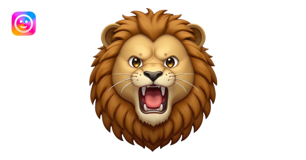 lion roaring hard emoji emoji | AI Emoji Generator