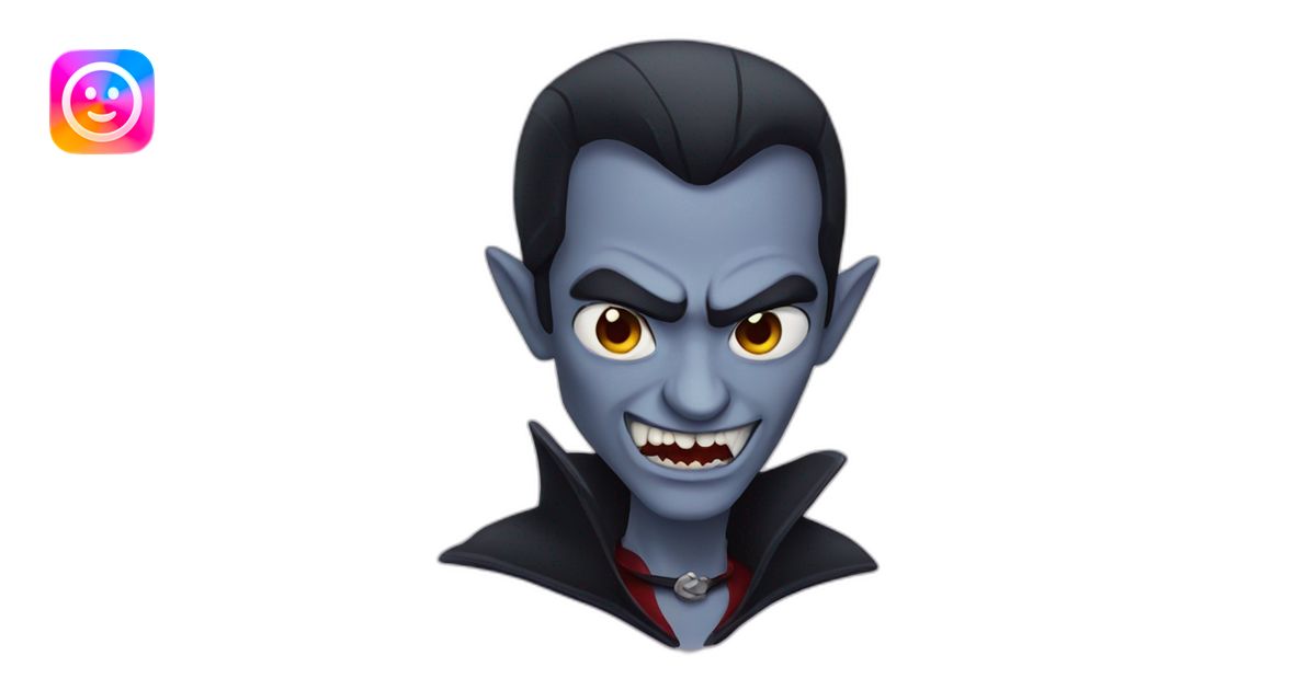 Vampire with a smirk emoji | AI Emoji Generator