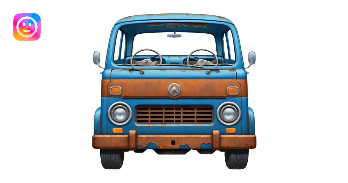 Broken Urban Vehicle blue emoji | AI Emoji Generator