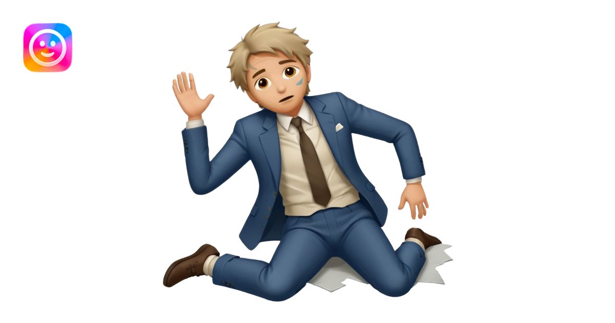a man lying on the floor who has just fallen emoji | AI Emoji Generator