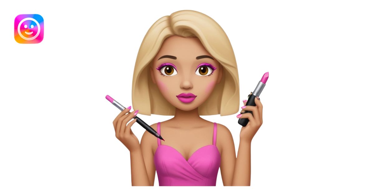 Light skin female doing makeup emoji | AI Emoji Generator