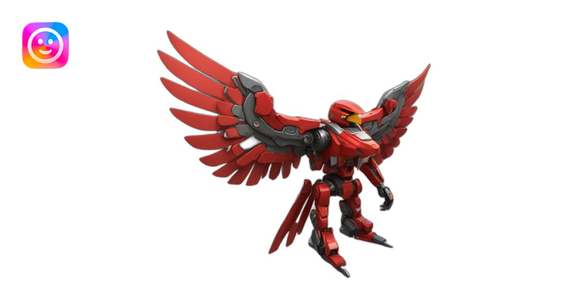 red mecha eagle emoji | AI Emoji Generator