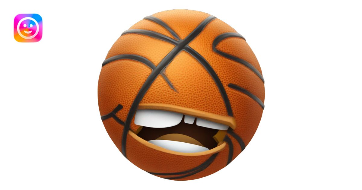Basketball smiling with eyes closed emoji | AI Emoji Generator