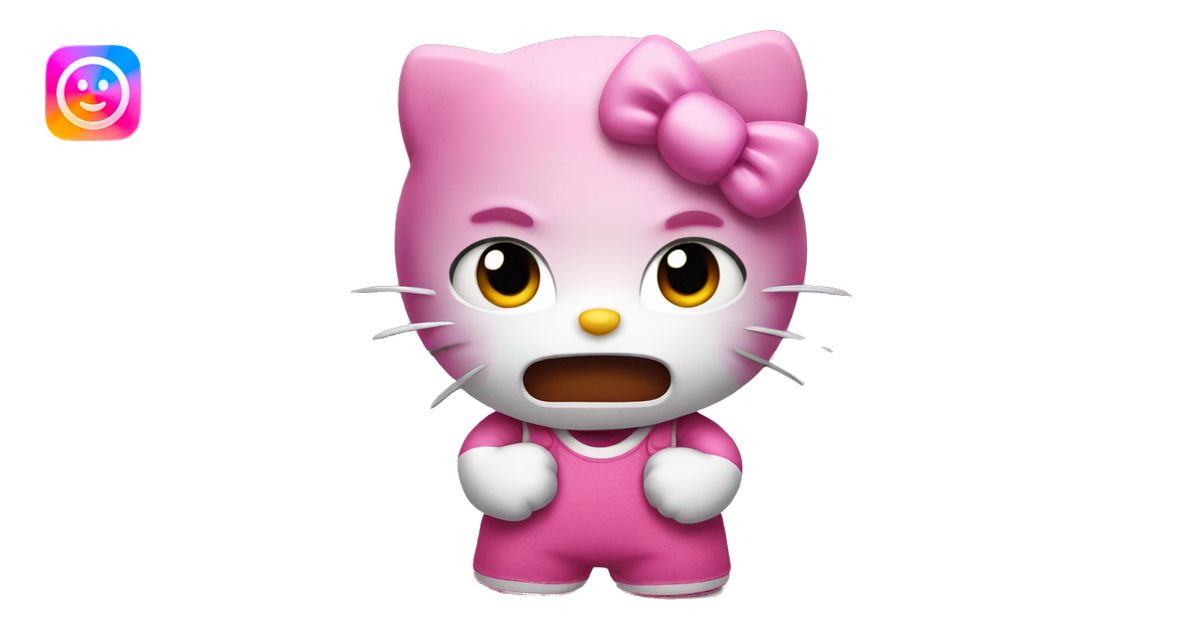 Angry hello kitty emoji | AI Emoji Generator