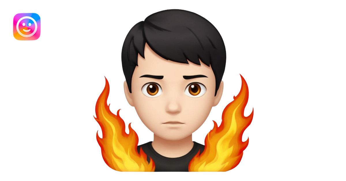 An Emoji of boy with short black hair, who can be described by three ...