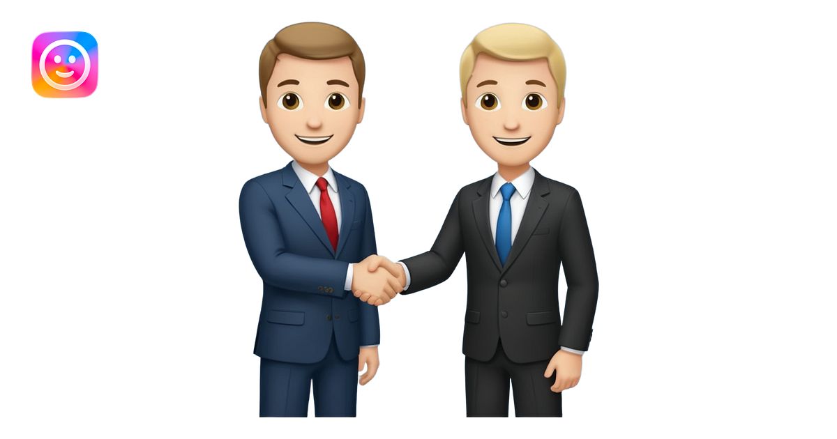 Two businessmen shaking hands emoji | AI Emoji Generator