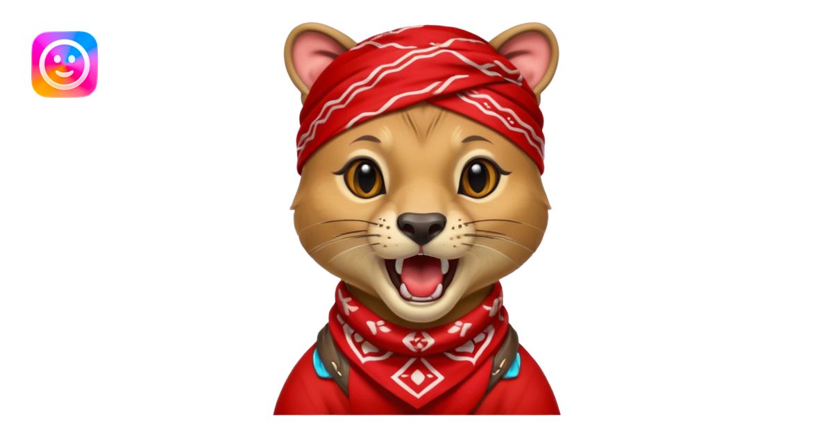 Fossa animal in a red bandana dressed as a rock singer winksFossa ...