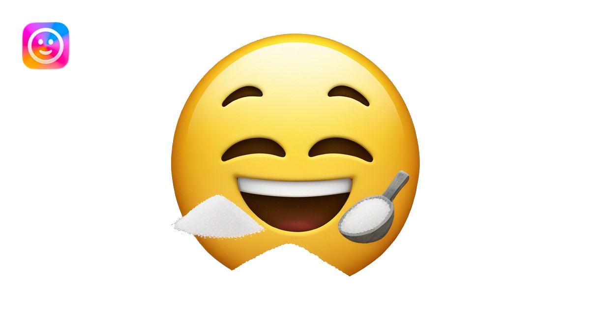 smiling emoji with a pile of salt emoji | AI Emoji Generator