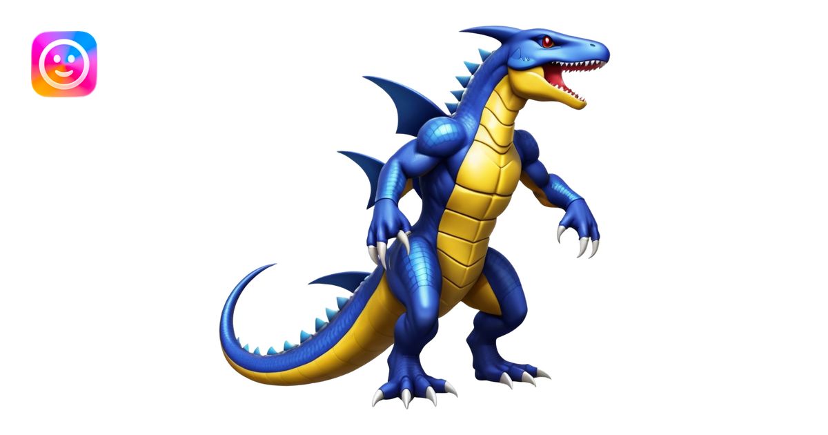 Shiny Exotic Colorful epic Garchomp-Koraidon-Fakémon-hybrid-creature ...