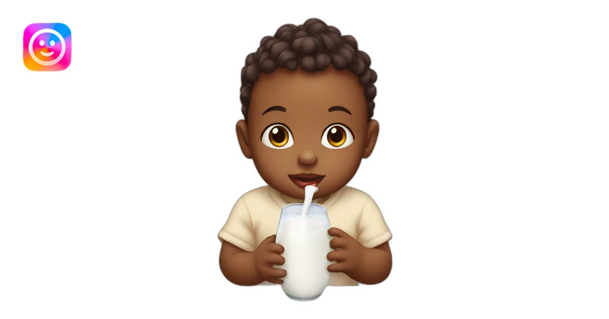 Baby drinking milk emoji | AI Emoji Generator