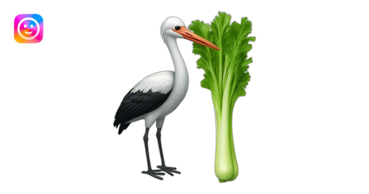 Celery stork emoji | AI Emoji Generator