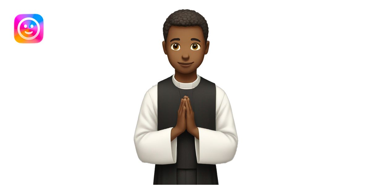 Young Priest in prayer emoji | AI Emoji Generator
