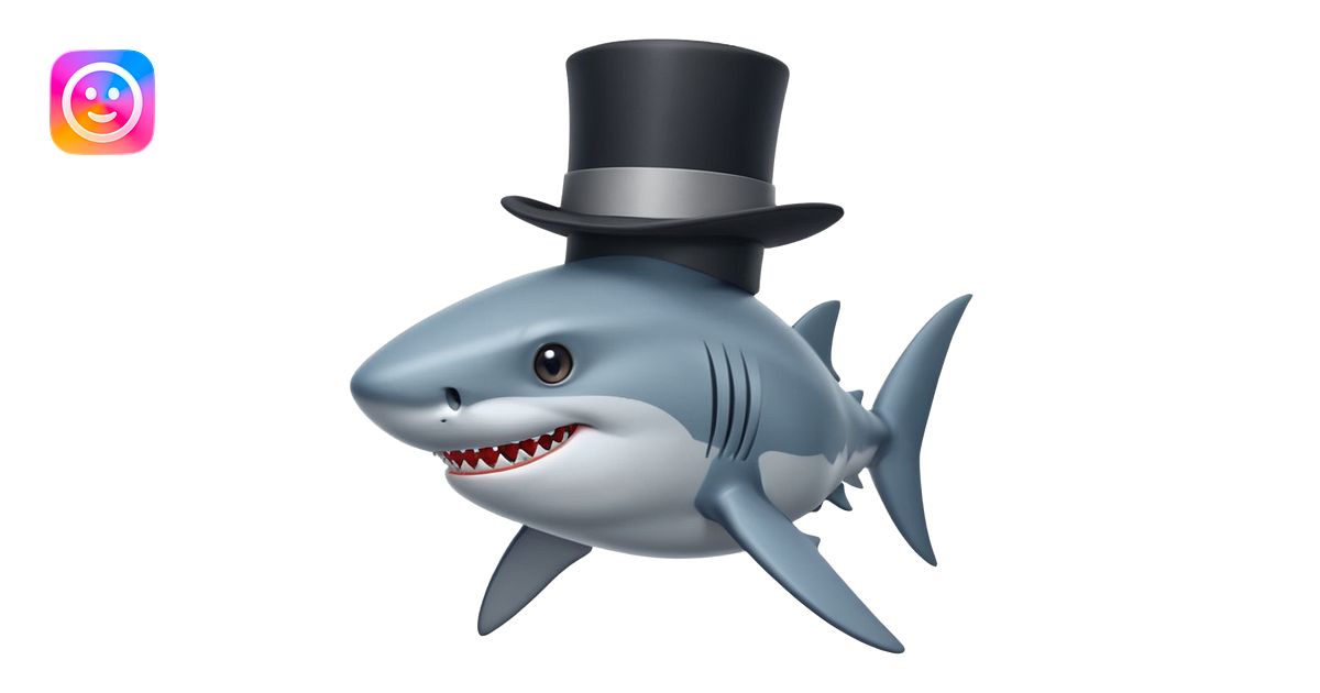 Shark with a top hat emoji | AI Emoji Generator