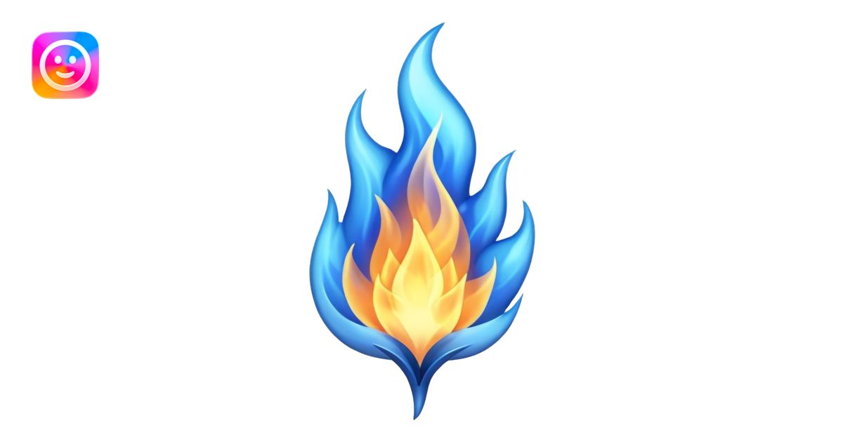 I need a blue flame emoji signifying the aura... emoji | AI Emoji Generator