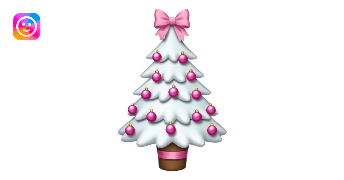 WHITE CHRISTMAS TREE WITH PINK BOWS emoji | AI Emoji Generator