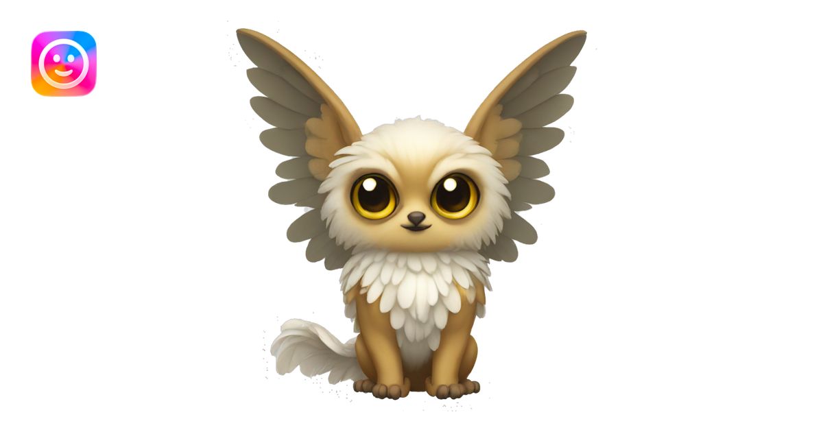 Cute cool winged animal hybrid full body emoji | AI Emoji Generator