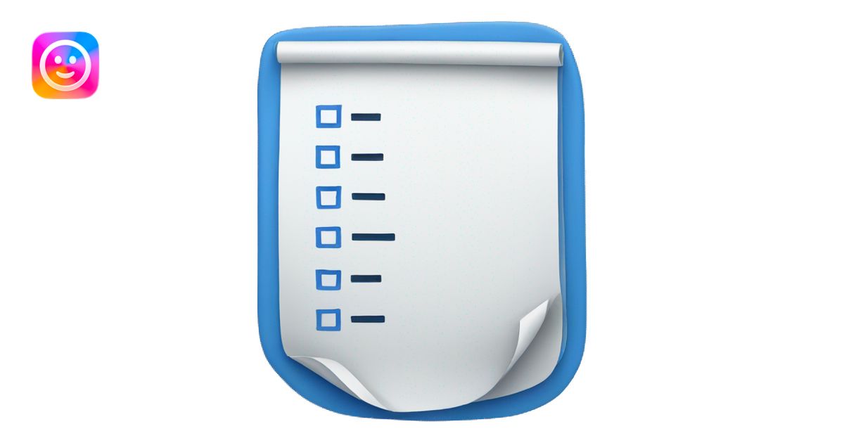 Blue checklist emoji | AI Emoji Generator