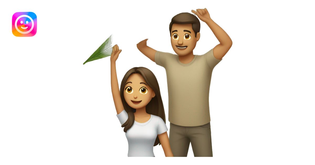 woman fanning a man above him with palm leaves emoji | AI Emoji Generator