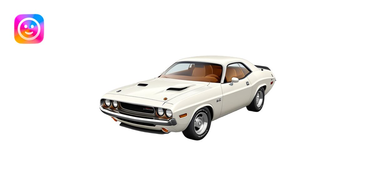 White 1971 Dodge Challenger with consistent proportions, accurate three ...