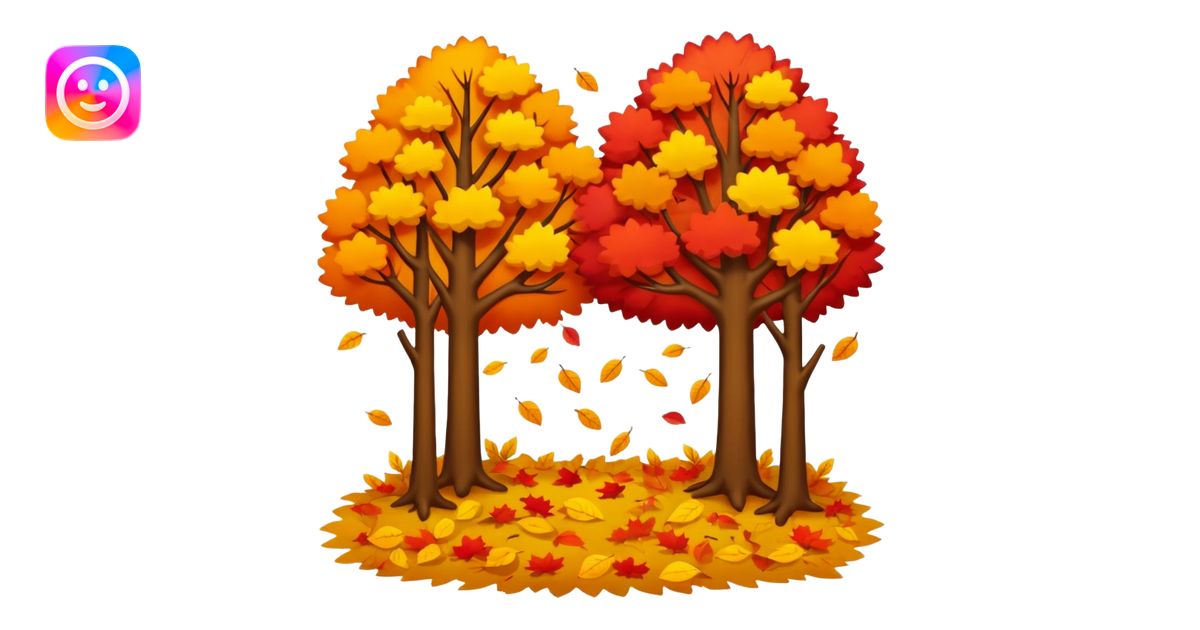 Small forest and leaves falling from the trees. emoji | AI Emoji Generator