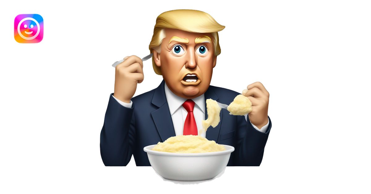 donald trump eating mashed potatoes emoji | AI Emoji Generator