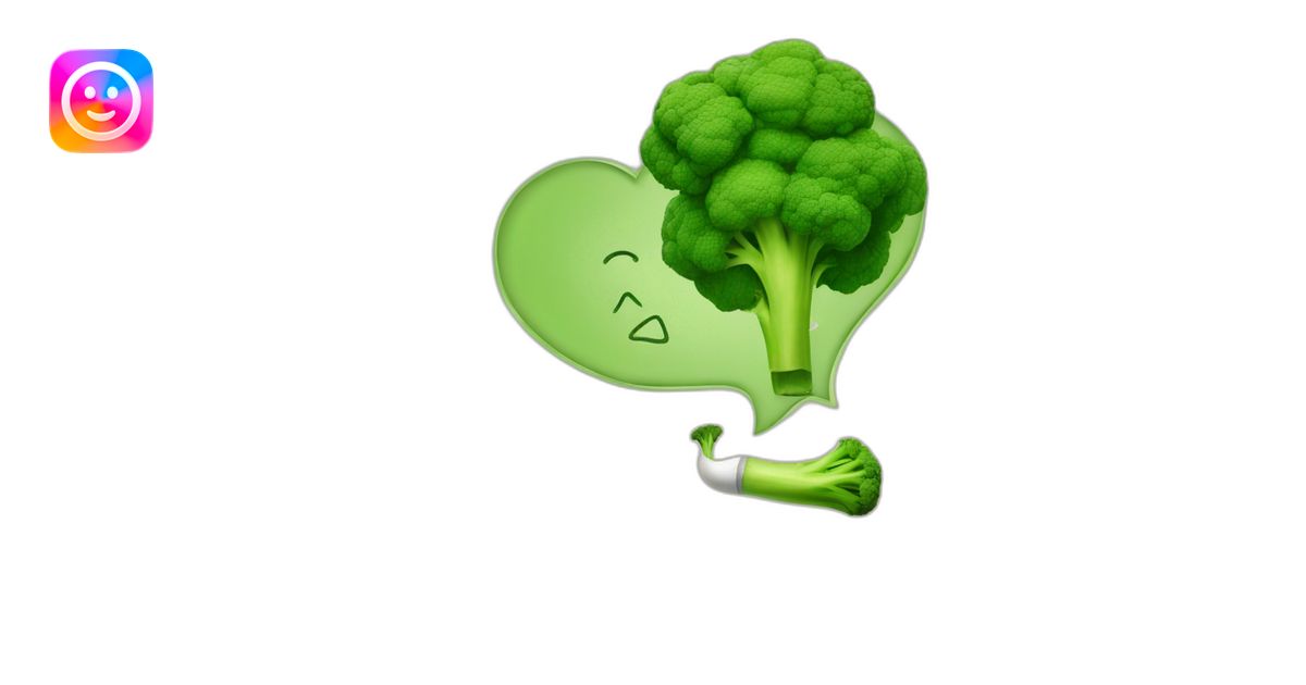 Person Smoking, broccoli in a love heart speech bubble, 420 emoji | AI ...
